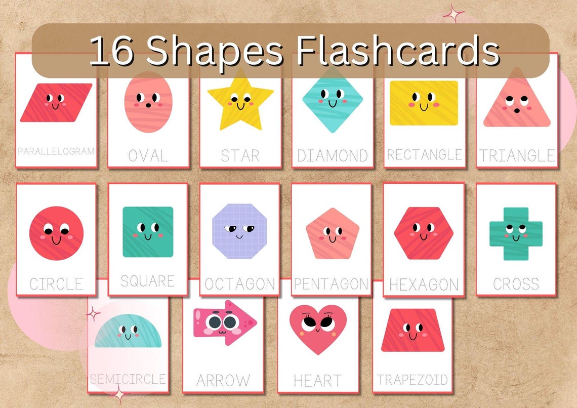 Shapes Flashcards, Geometric Shapes Flash Cards, Montessori Materials ...
