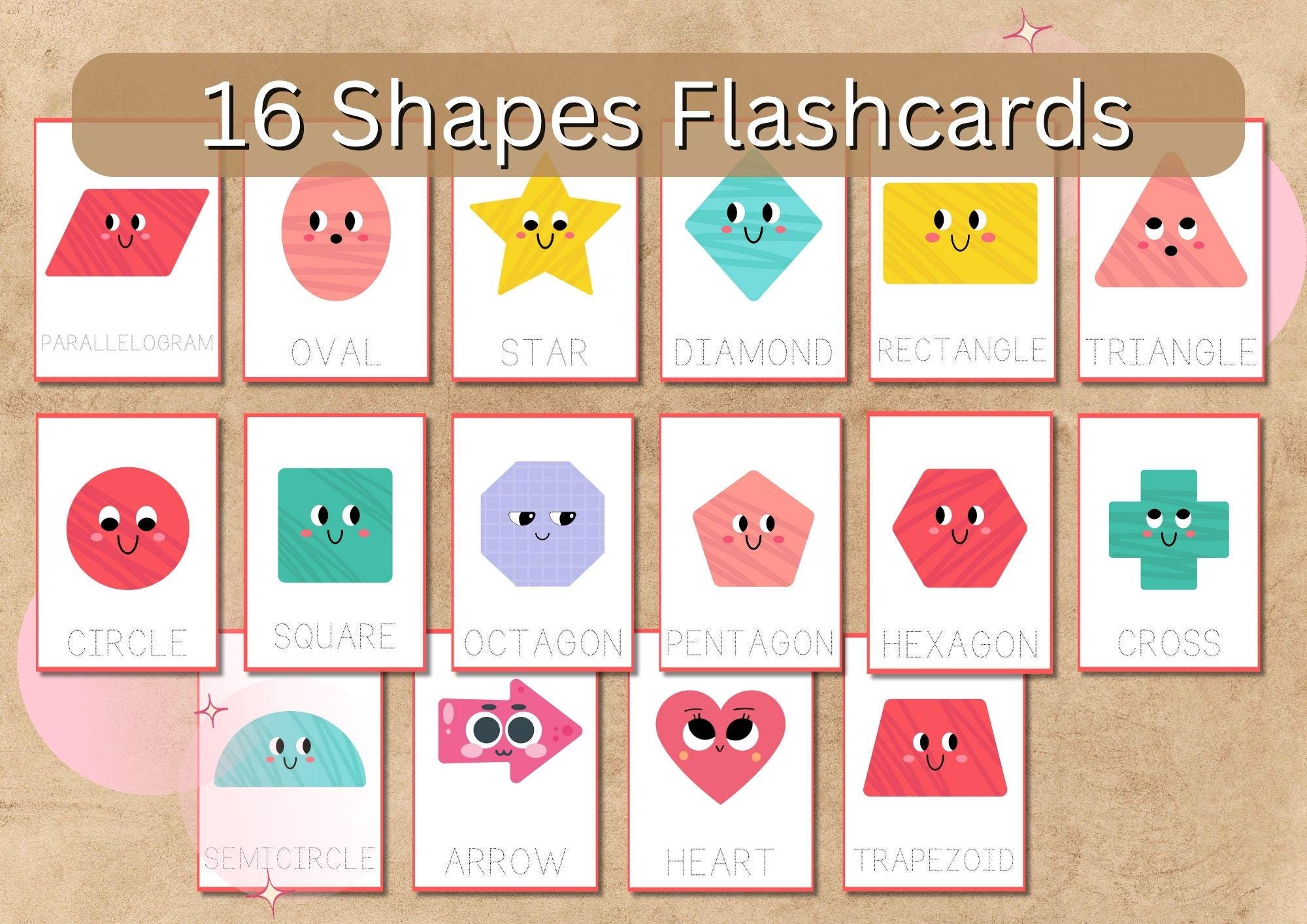 Shapes Flashcards, Geometric Shapes Flash Cards, Montessori Materials ...