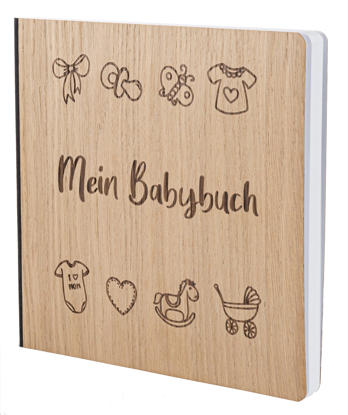 Babybuch mit edlem Echtholz Cover MEIN BABYBUCH in der Größe - Etsy.de