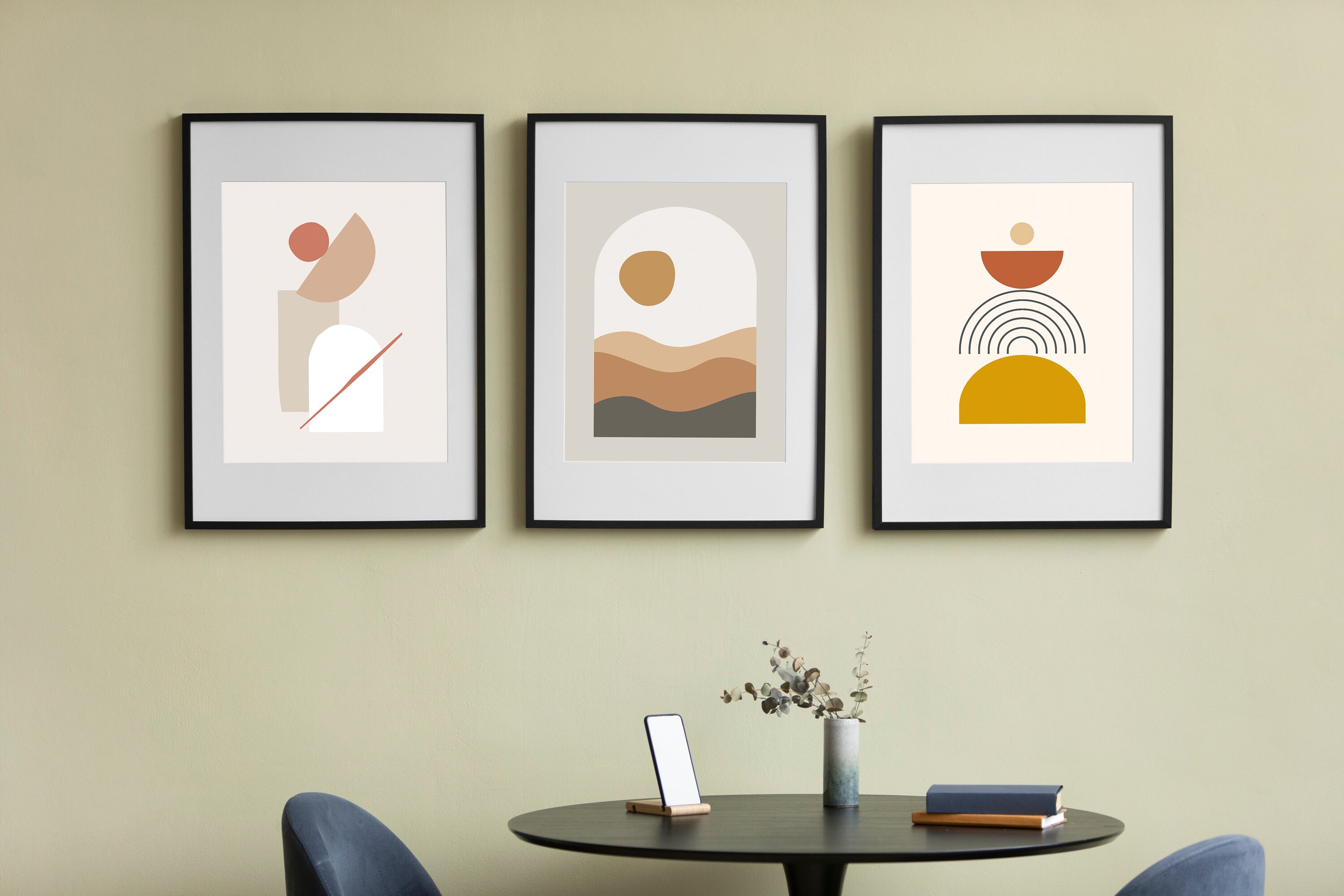 Boho Desert Oasis Art Bundle, Boho Aesthetic, Set of 3, Beige Tones ...