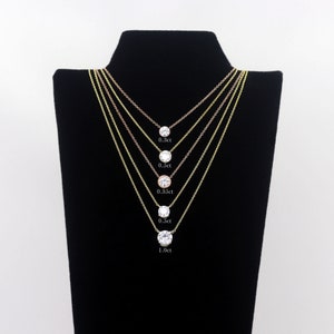 0.5ct Lab Grown Diamond Necklace / 14k Solid Gold Necklace / Lab Grown ...