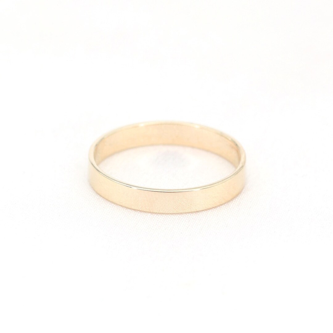 14k Gold Ring / Rose Gold Band / 3.0mm Gold Band / Gold Wedding Band / Flat Gold Ring / 14k ...