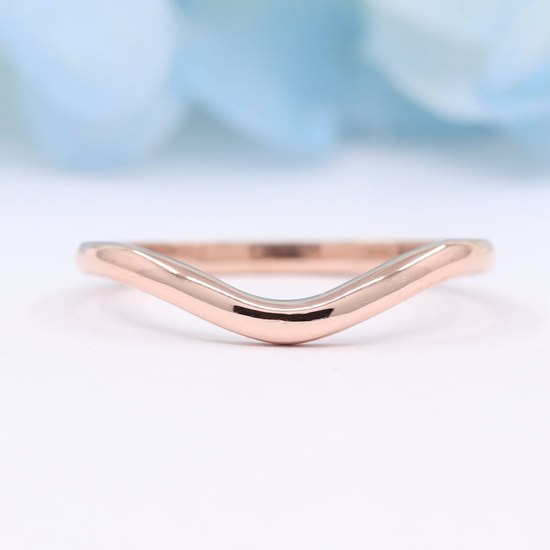 14K Gold Curved Wedding Band / Curved Ring / Curved Band Ring / Contour ...