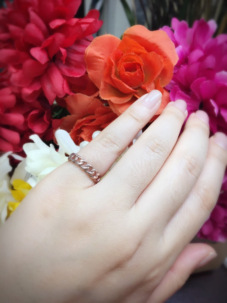 14K Chain Band / Chain Wedding Band / Yellow Gold / Chain Ring - Etsy