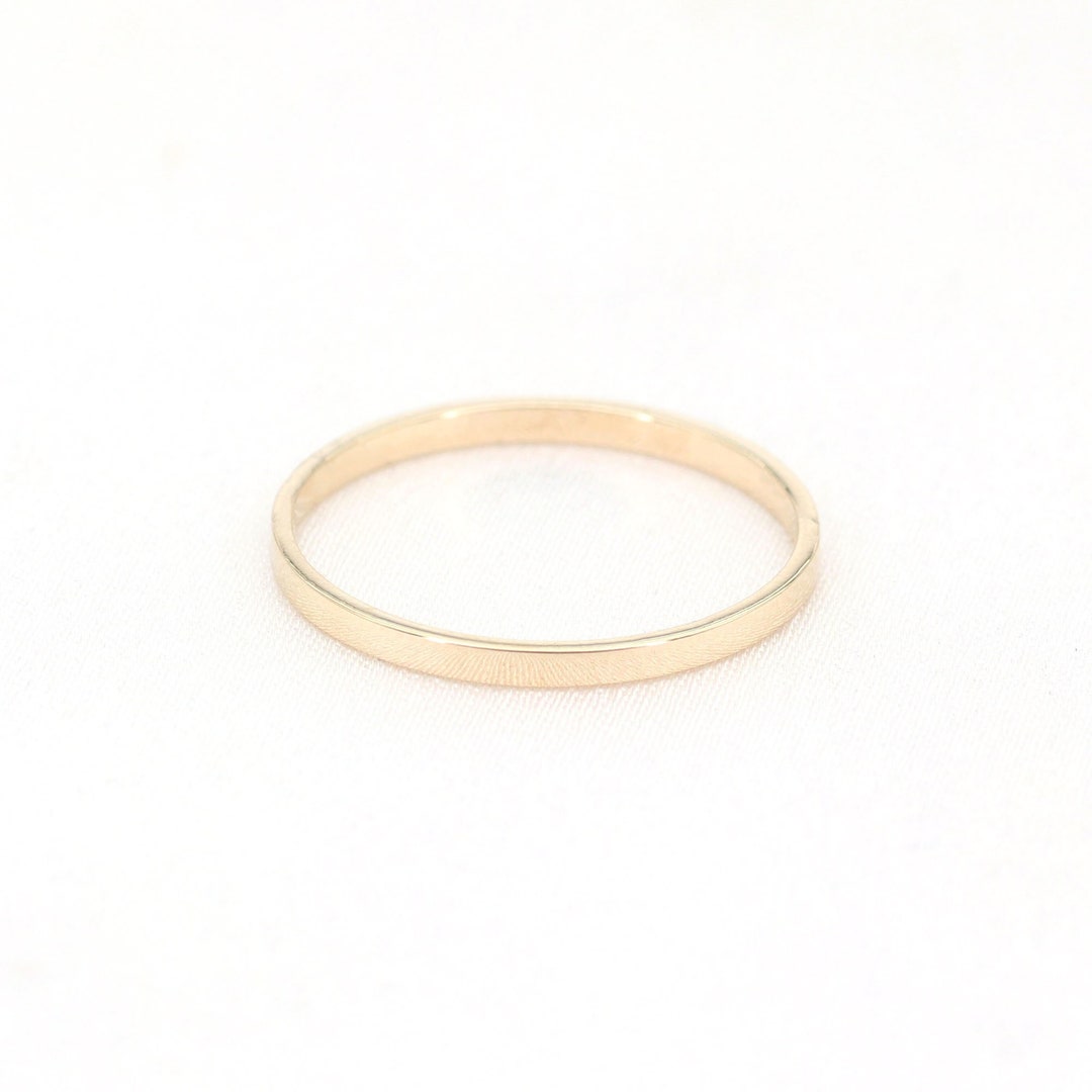 14k Flat Band / 1.5MM Real Gold Band / Gold Band / Gold Wedding Band / Flat Gold Ring / 14k ...