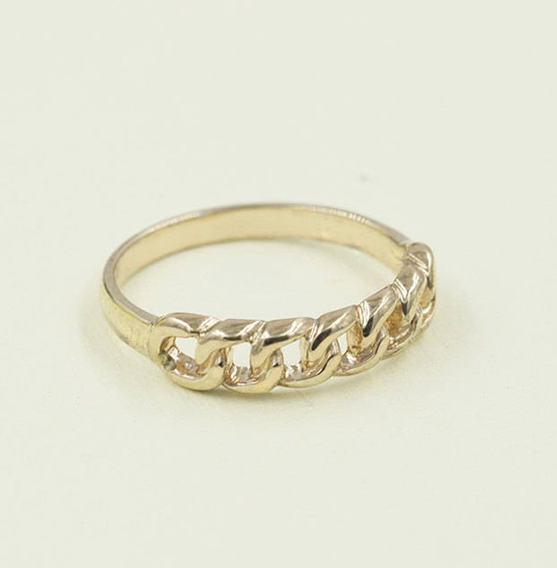 14K Chain Band / Chain Wedding Band / Yellow Gold / Chain Ring - Etsy