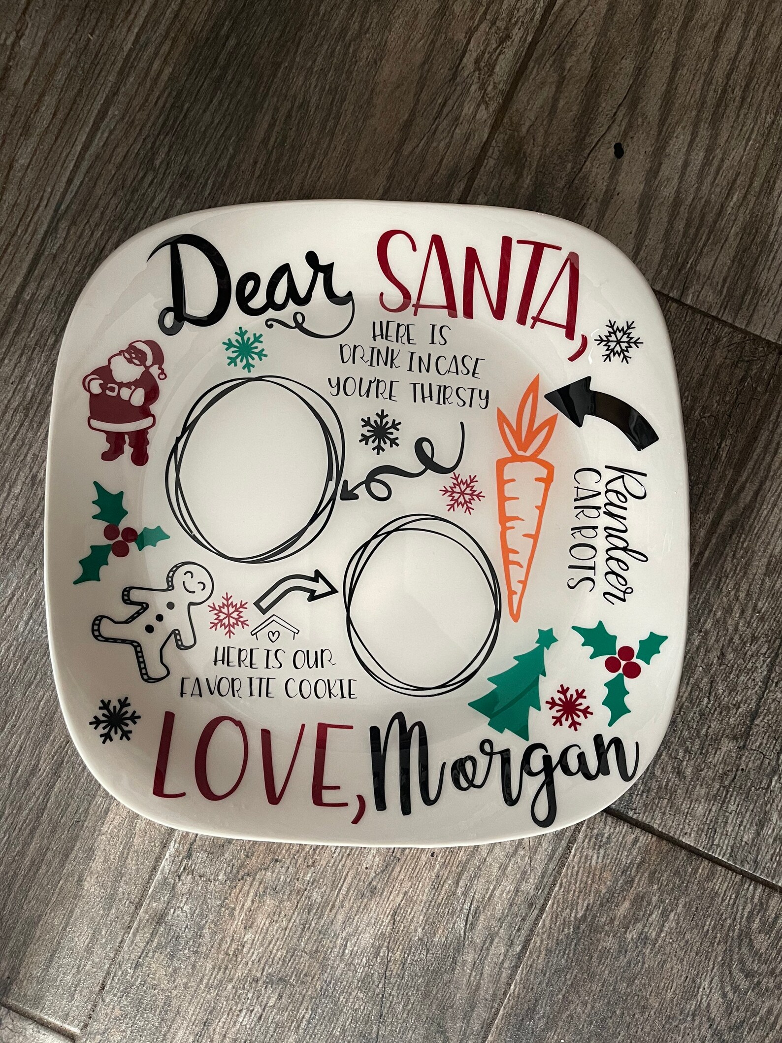 Dear Santa Plate - Etsy