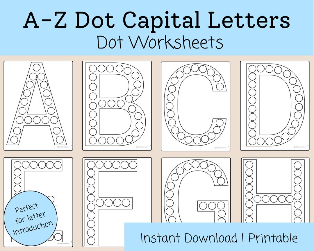 A-Z Dot Capital Letters Coloring Page I Alphabet Learning Printable PDF ...