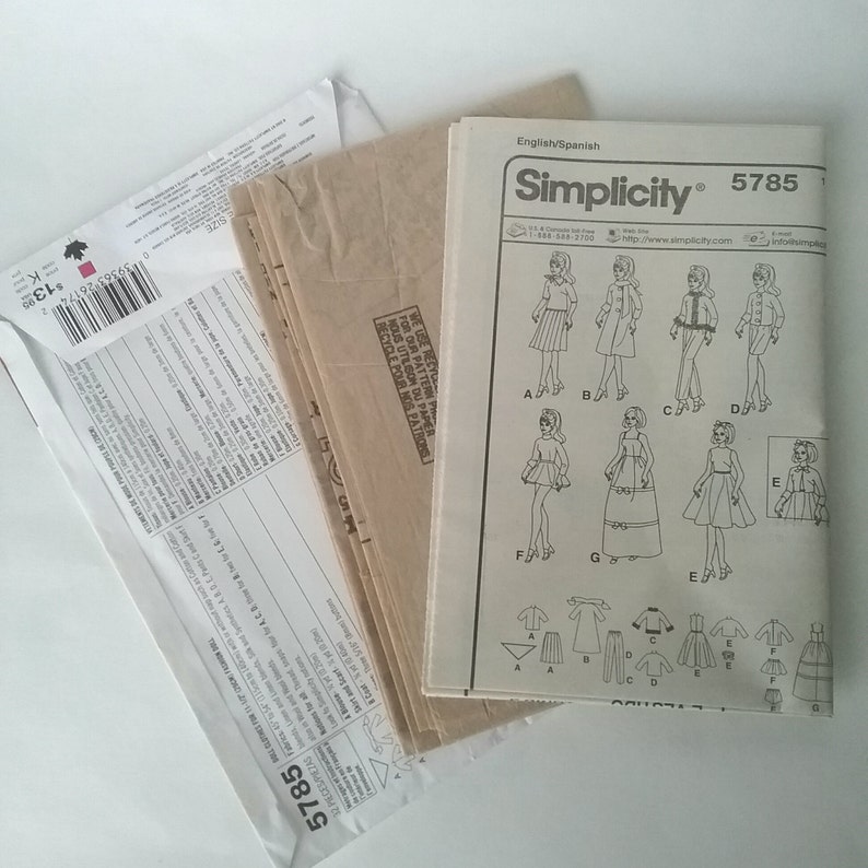 Simplicity Pattern 5785 Doll Clothes Pattern for 11 Inch Doll - Etsy