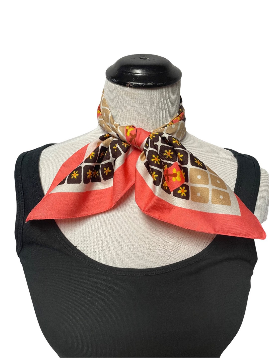 Vintage Boselli Orange and Brown Italian Scarf - Etsy