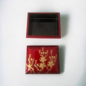 Vintage Small Red Box, Small Trinket Box, Keepsake Box, Small Covered ...