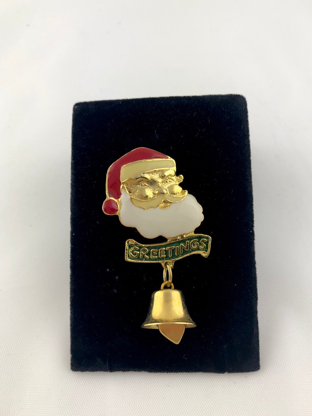 Vintage Santa Pin W Bell, Vintage Christmas, Holiday Pin, Christmas ...