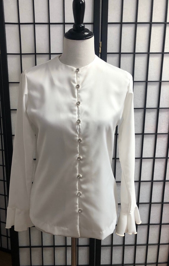 Vintage white blouse with - Gem