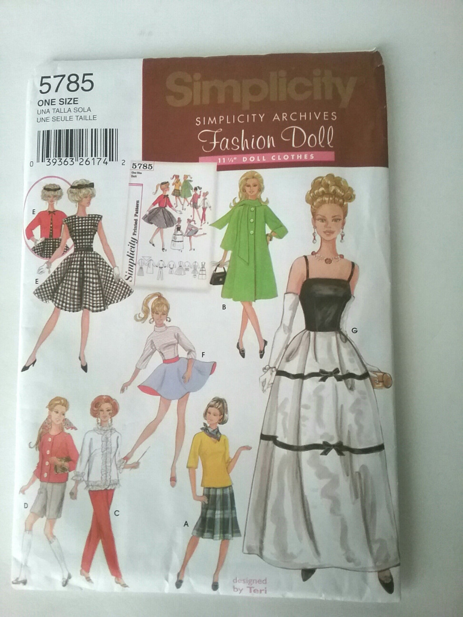 Simplicity Pattern 5785 Doll Clothes Pattern for 11 Inch Doll | Etsy