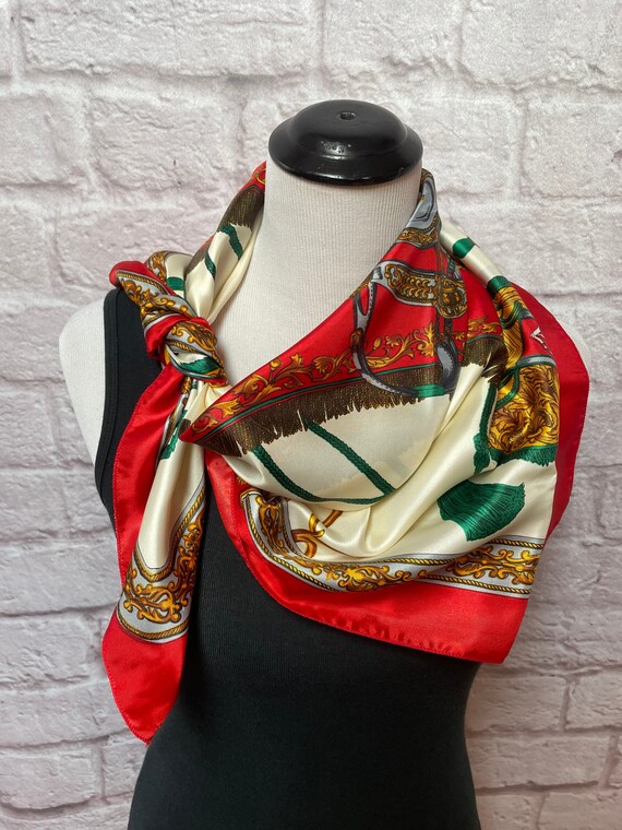 Oversized colorful scarf red - Gem