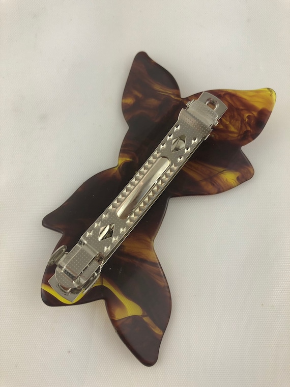 Vintage Plastic Tortoise Shell Hair Barrette Clip, Bo… - Gem