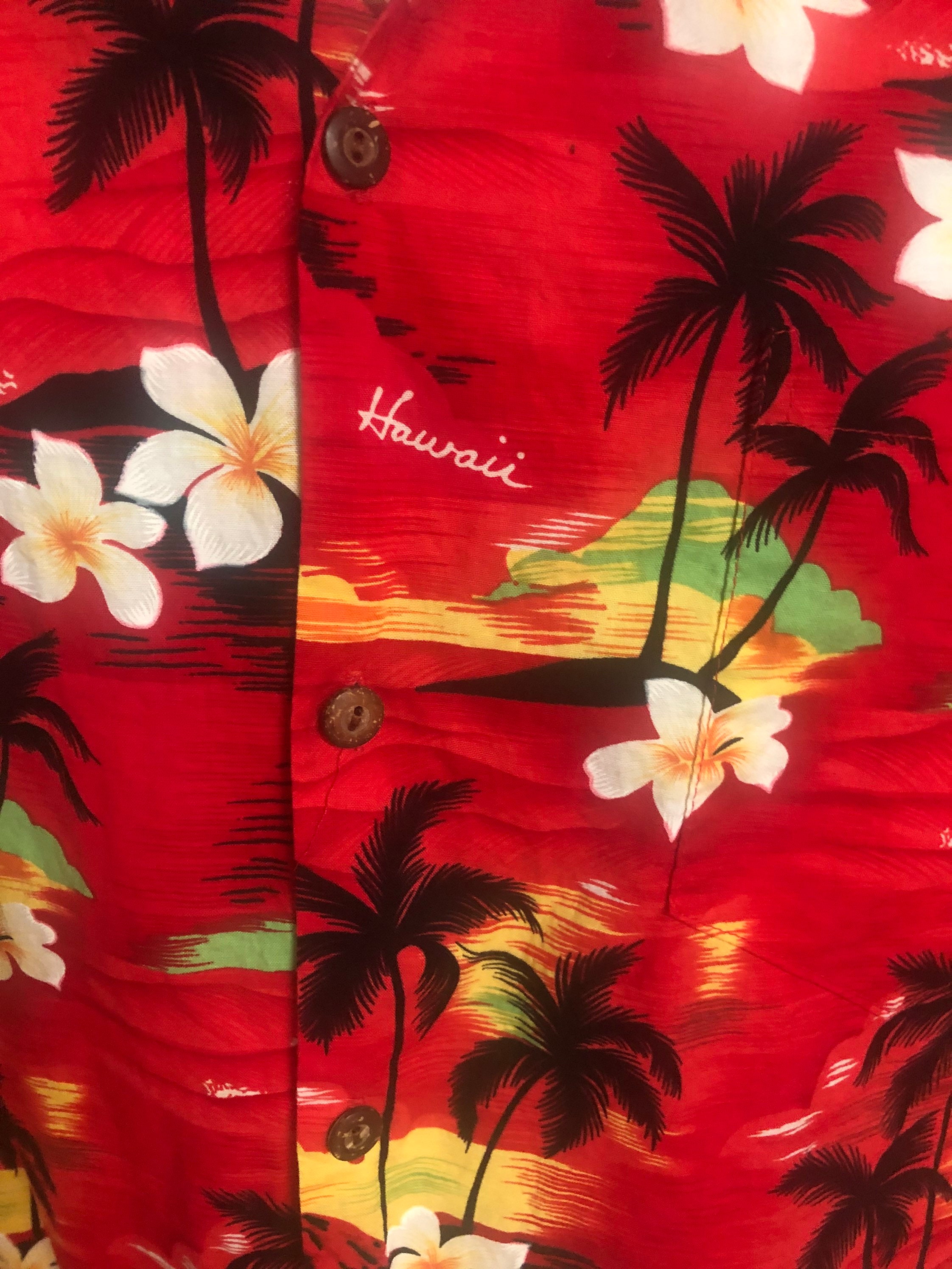 Vintage Red Hawaiian Shirt Mens Red Floral Tropical Shirt - Etsy