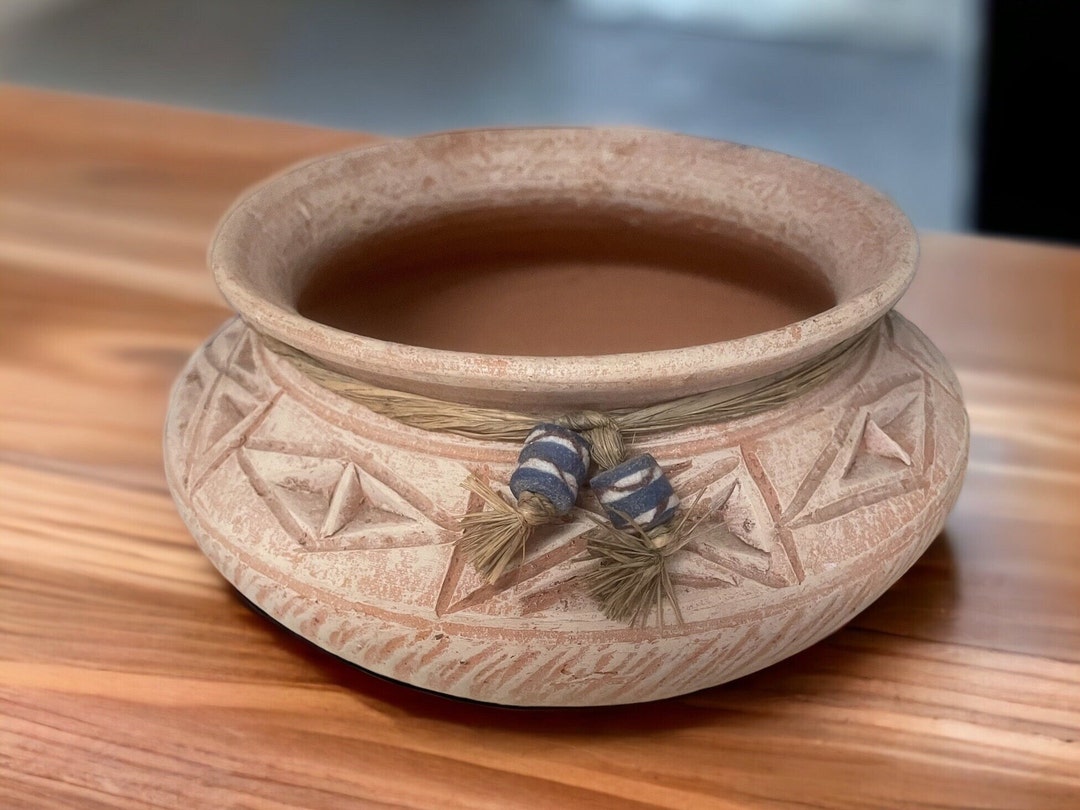 Vintage Ghana Handcrafted Clay Bowl, Decorative Bowl, Decorative ...