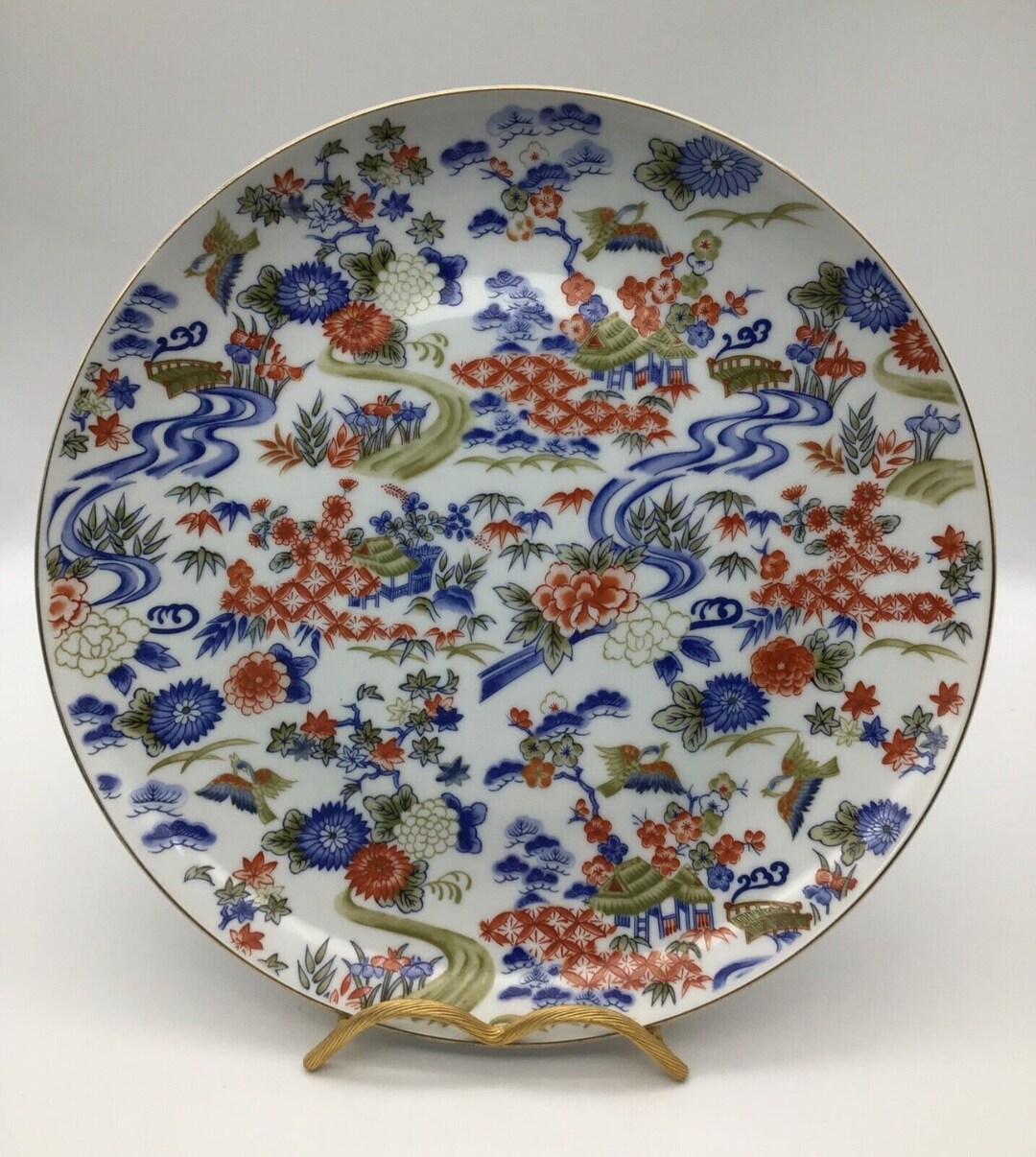 Japanese Vintage 1940s Sato Gordon Plate Garden Motif 10.5 Inches - Etsy