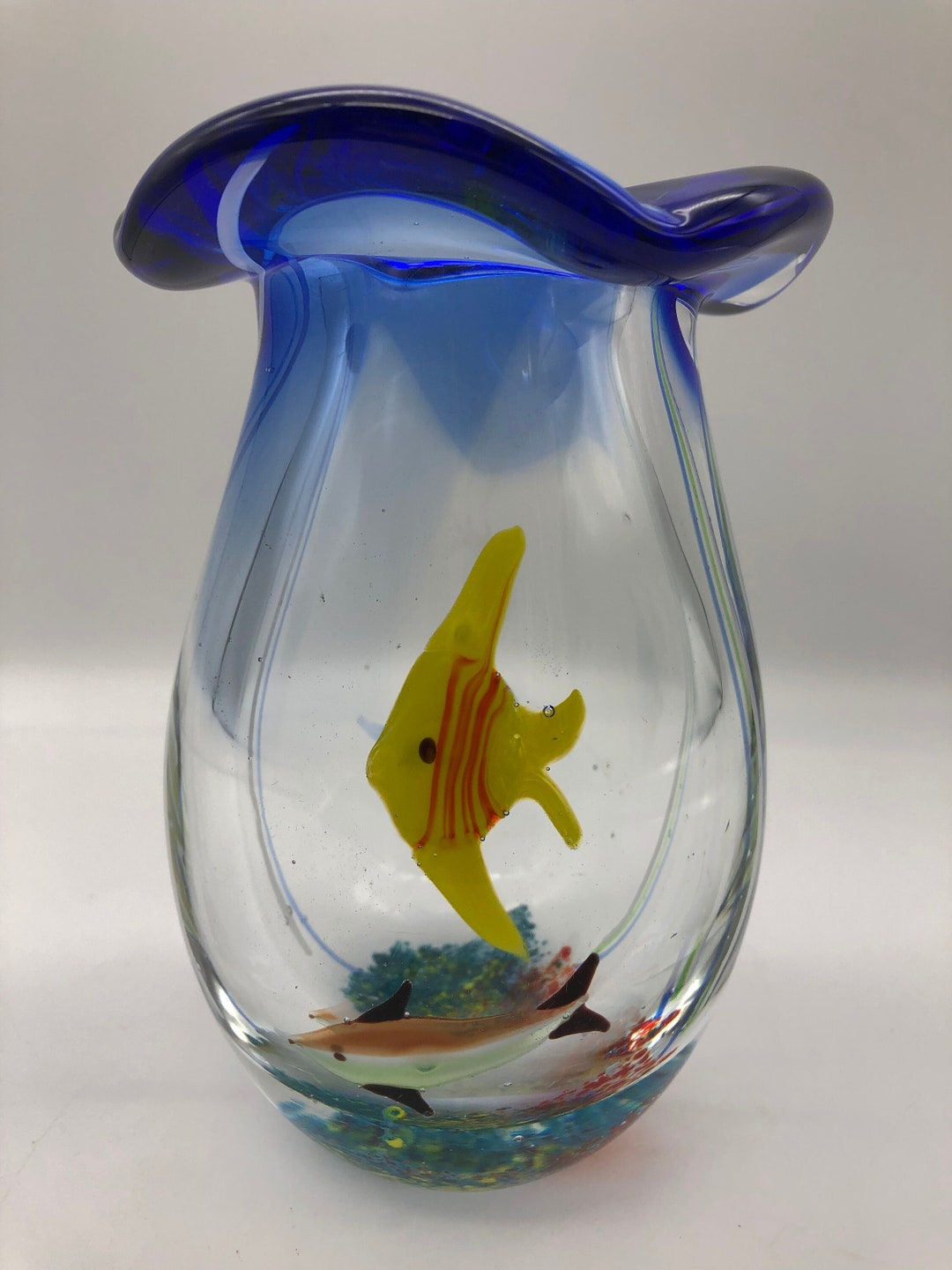 Fish Aquarium/bowl Vase Fused Art Glass - Etsy