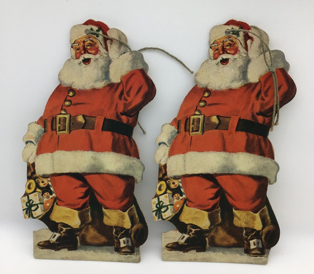 Santa Cardboard Christmas Club Accounts Ornament Advertising the Seamen ...