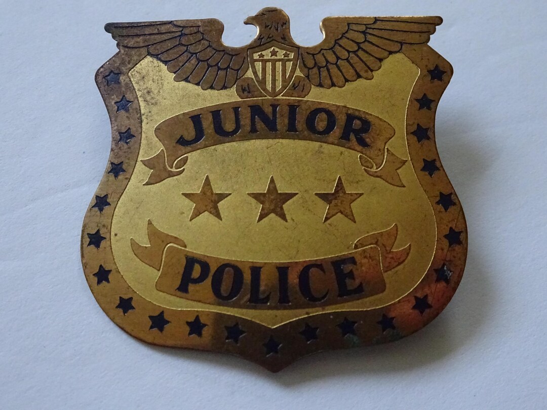 Vintage Junior Police Badge Button Tab Pinback - Etsy