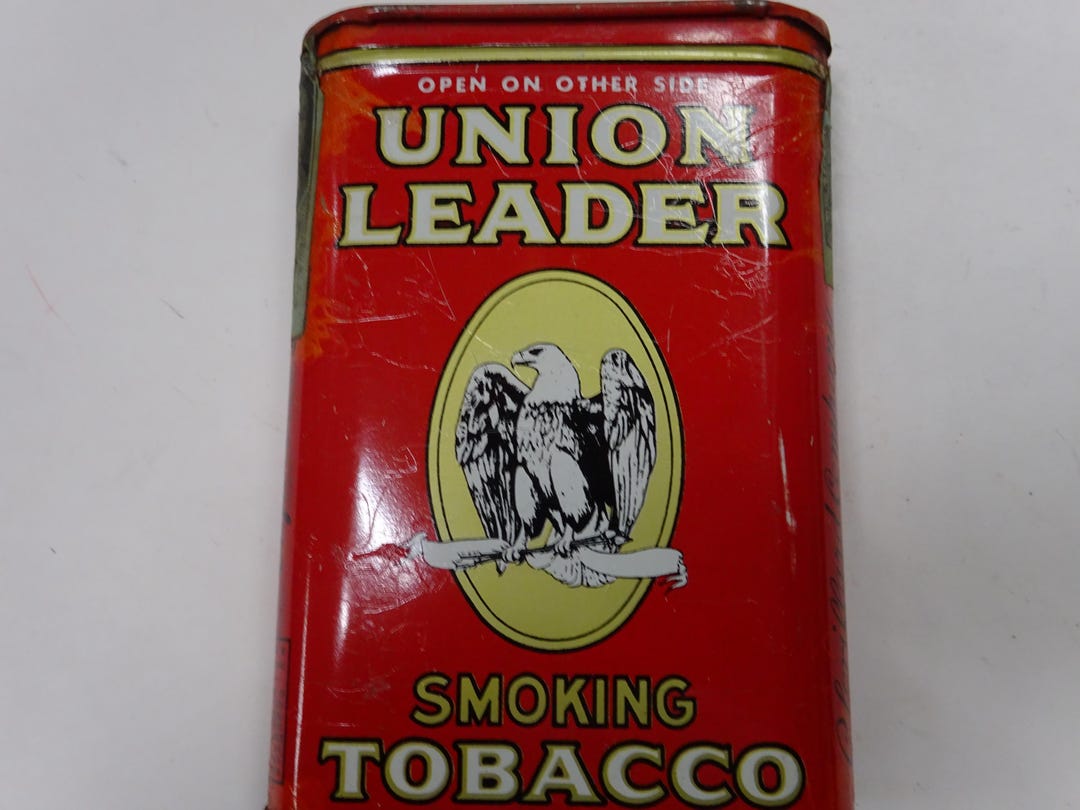 Vintage Union Leader Smoking Pipe and Cigarette Tobacco Tin - Etsy