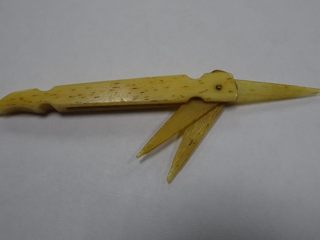 Antique Victorian Carved Folding Cow Bone Toothpick With 3 Picks - Etsy