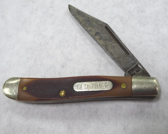 Vintage Small Old Timer Schrade Single Blade Pocketknife # 120T Made ...
