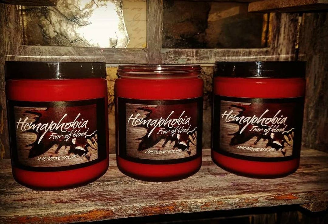 Hemaphobia - the Fear of Blood | 9 Ounce Soy Wax Glass Jar Candle ...