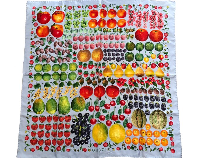 GUCCI for Tom Ford Vintage Fruit Multi Print Silk Scarf - Etsy