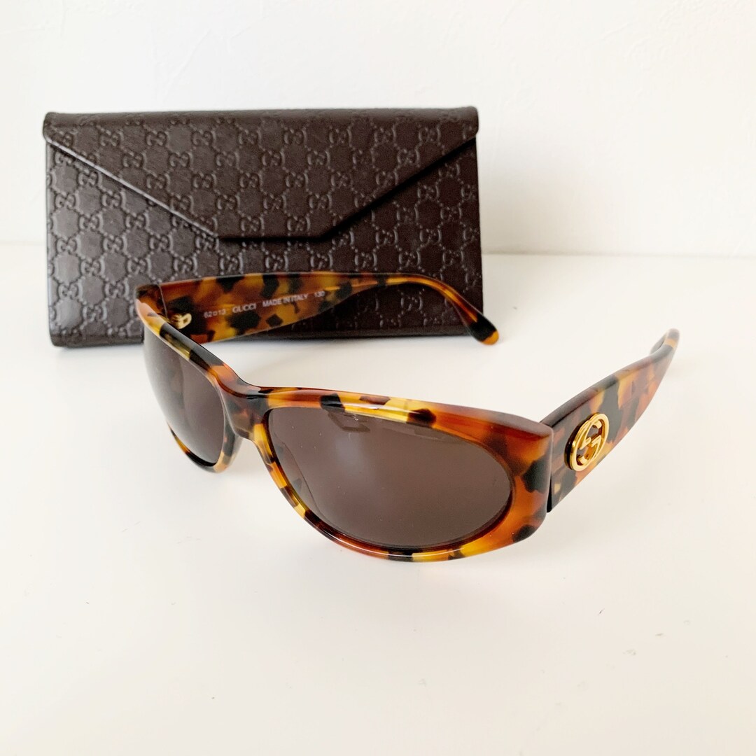 Gucci G Logo Gold Metal Fittings Tortoiseshell Sunglasses Eyewear - Etsy