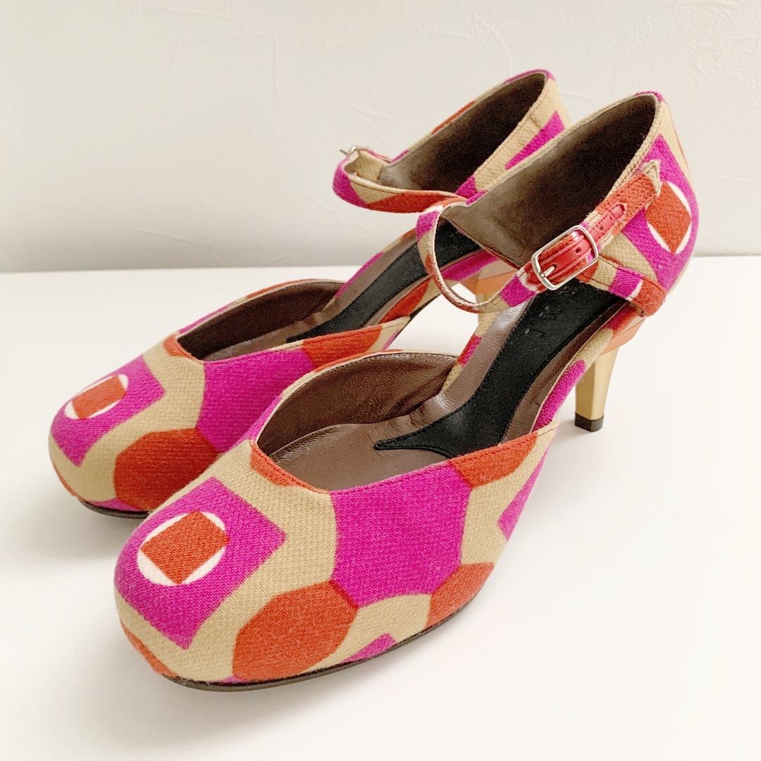 MARNI Pattern Design Strap Pumps - Etsy