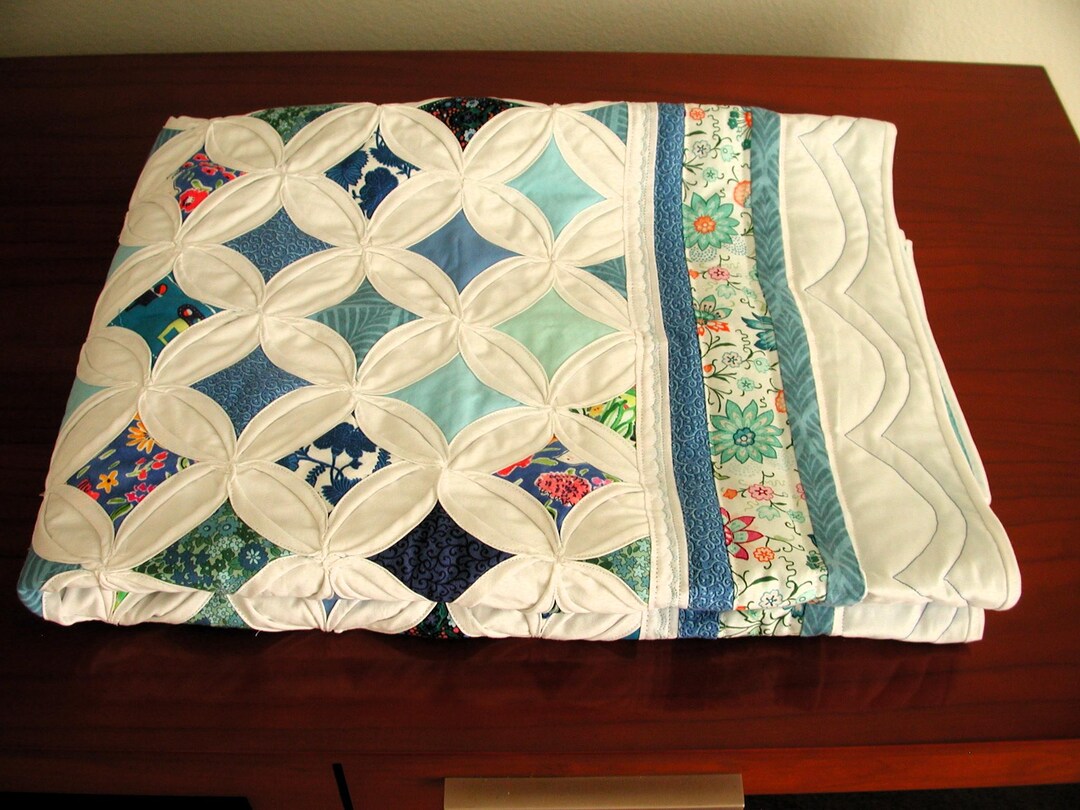 Cathedral Window Baby Boy Quilt, Handmade Traditional Patchwork, Baby ...