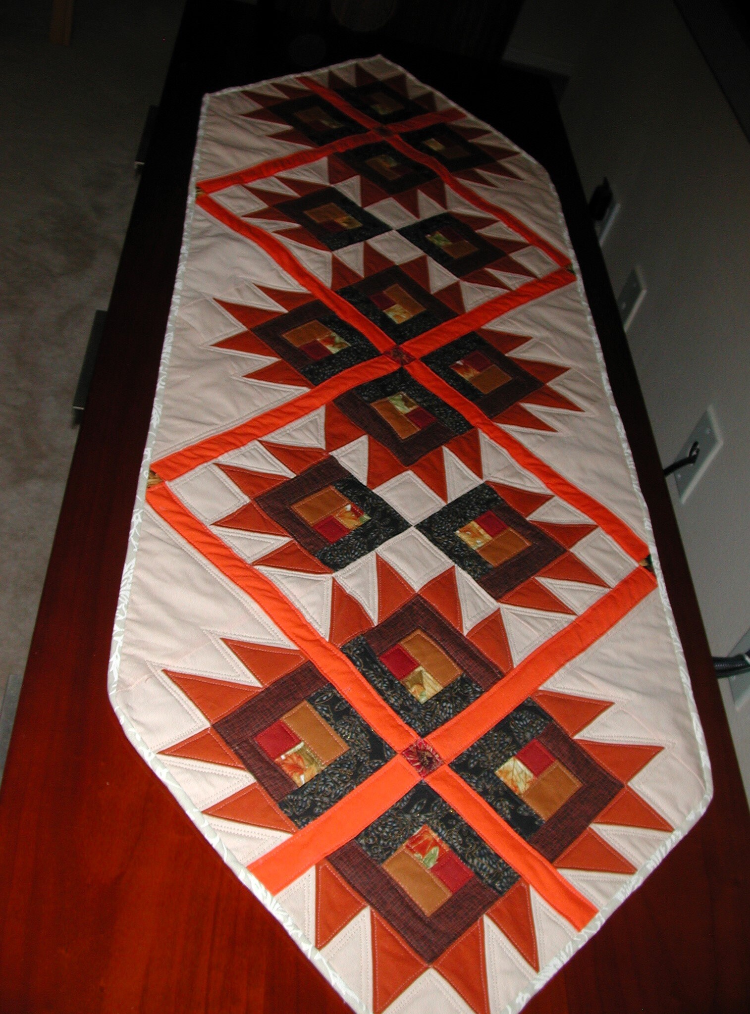Handmade Quilted Table Runner, Fall Patchwork Table Runner. 55 by 18 ...