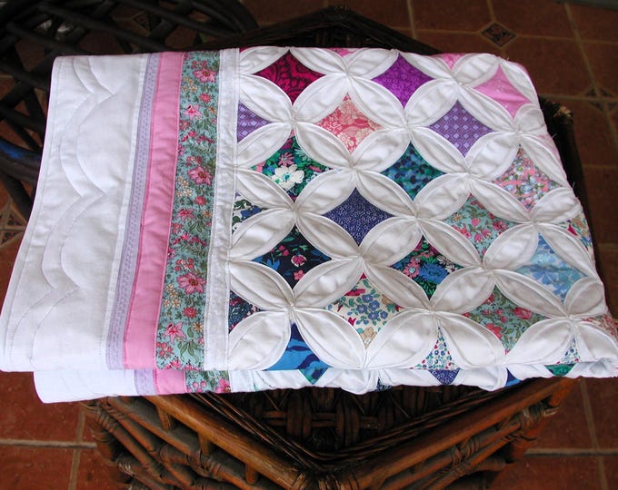 Cathedral Window Baby Quilt, Handmade Traditional Patchwork, Baby Quilt ...
