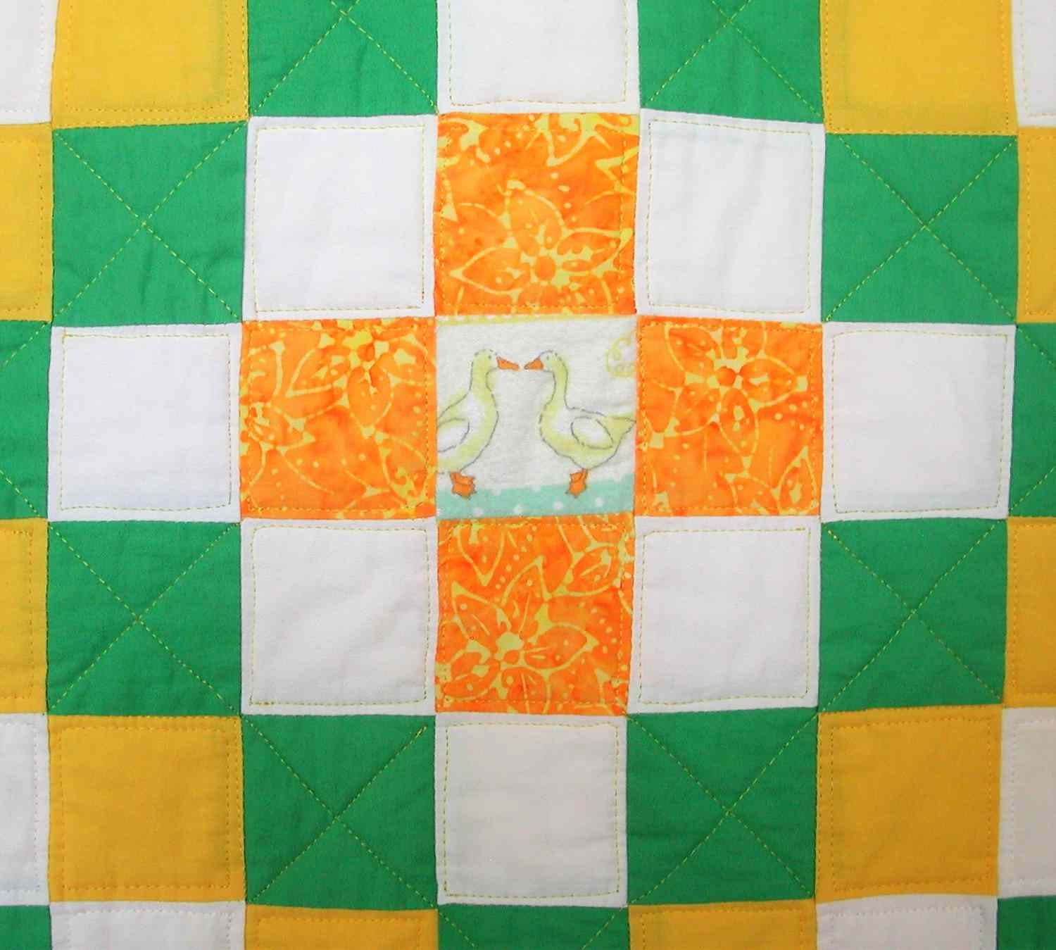 Yellow and Green Baby Quilt, Handmade, Baby Girl Quilt, Baby Boy Quilt ...