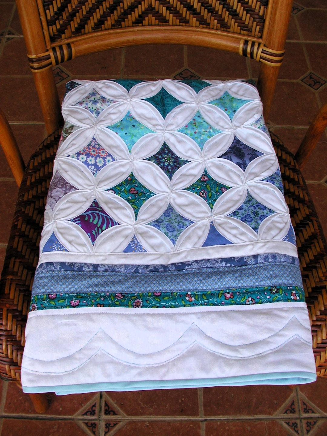 Cathedral Window Baby Boy Quilt, Handmade Traditional Patchwork, Baby ...