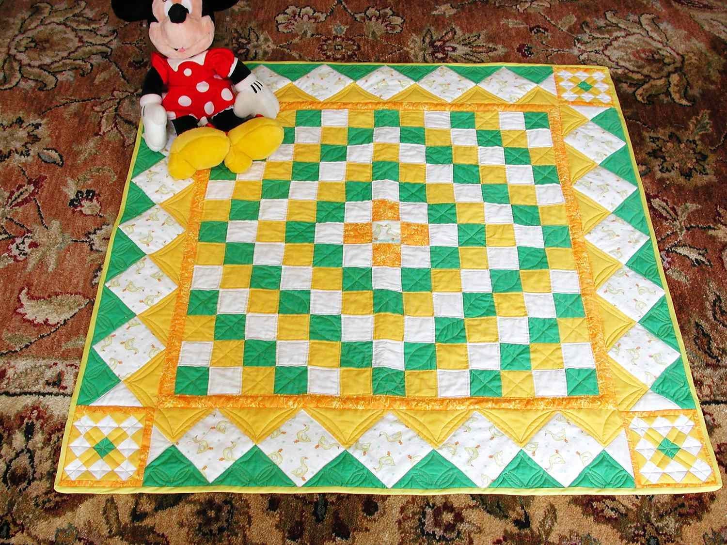 Yellow and Green Baby Quilt, Handmade, Baby Girl Quilt, Baby Boy Quilt ...
