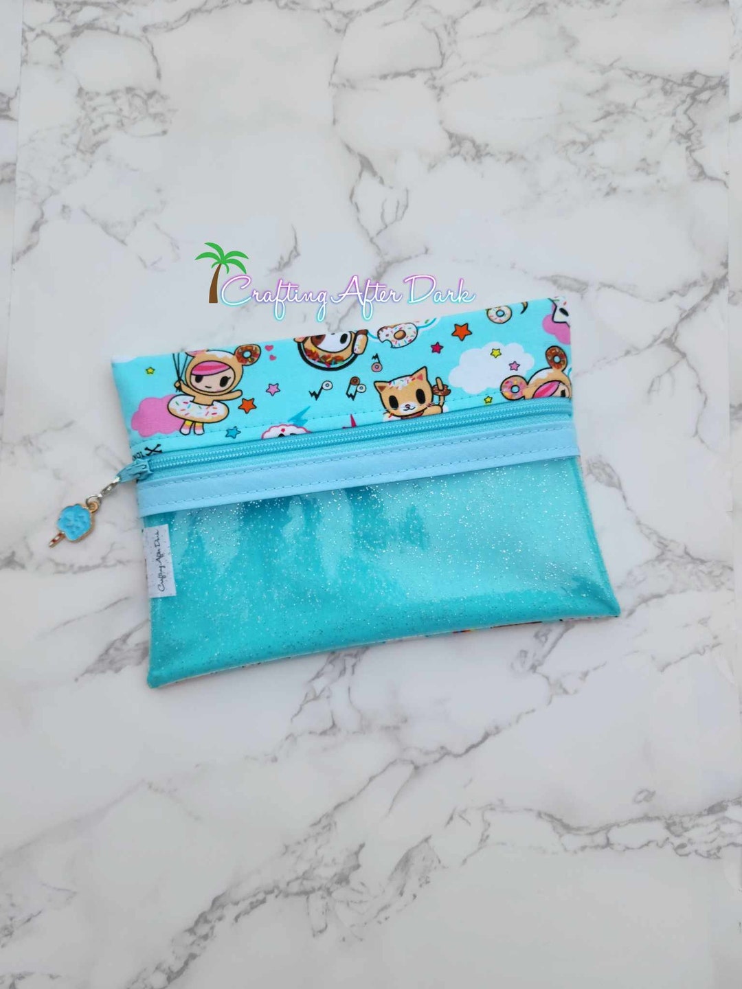 Custom Tokidoki Cotton Candy Zipper Pouch, Donutella Glitter Vinyl ...