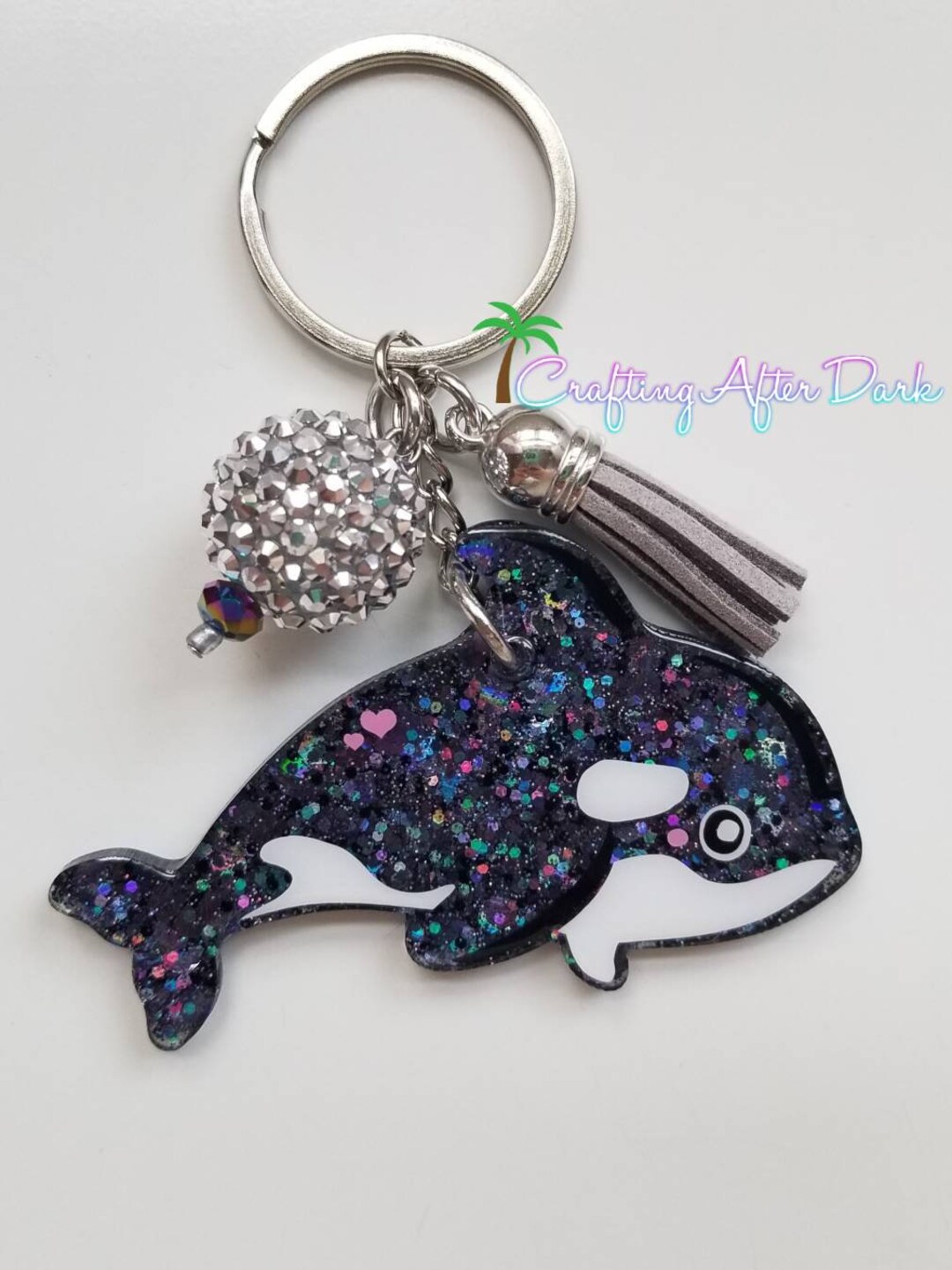Orca Whale Keychain, Glitter Acrylic Key Fob, Kawaii Key Chain, Killer ...
