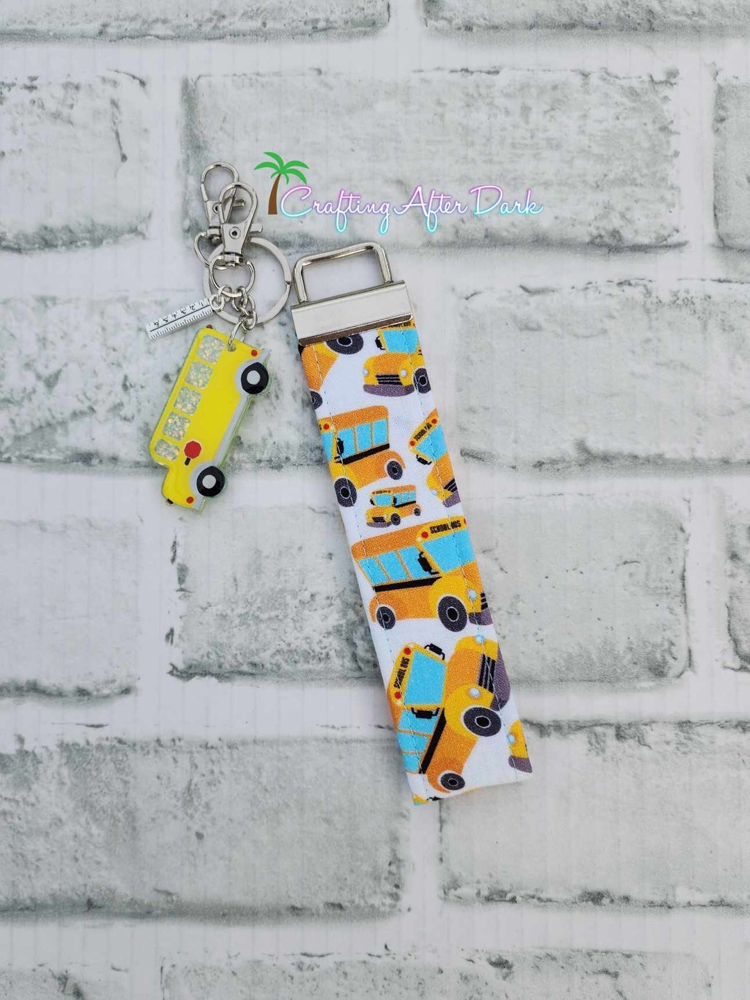 School Bus Keychain, Yellow School Bus Wristlet, Bus Driver Keychain ...