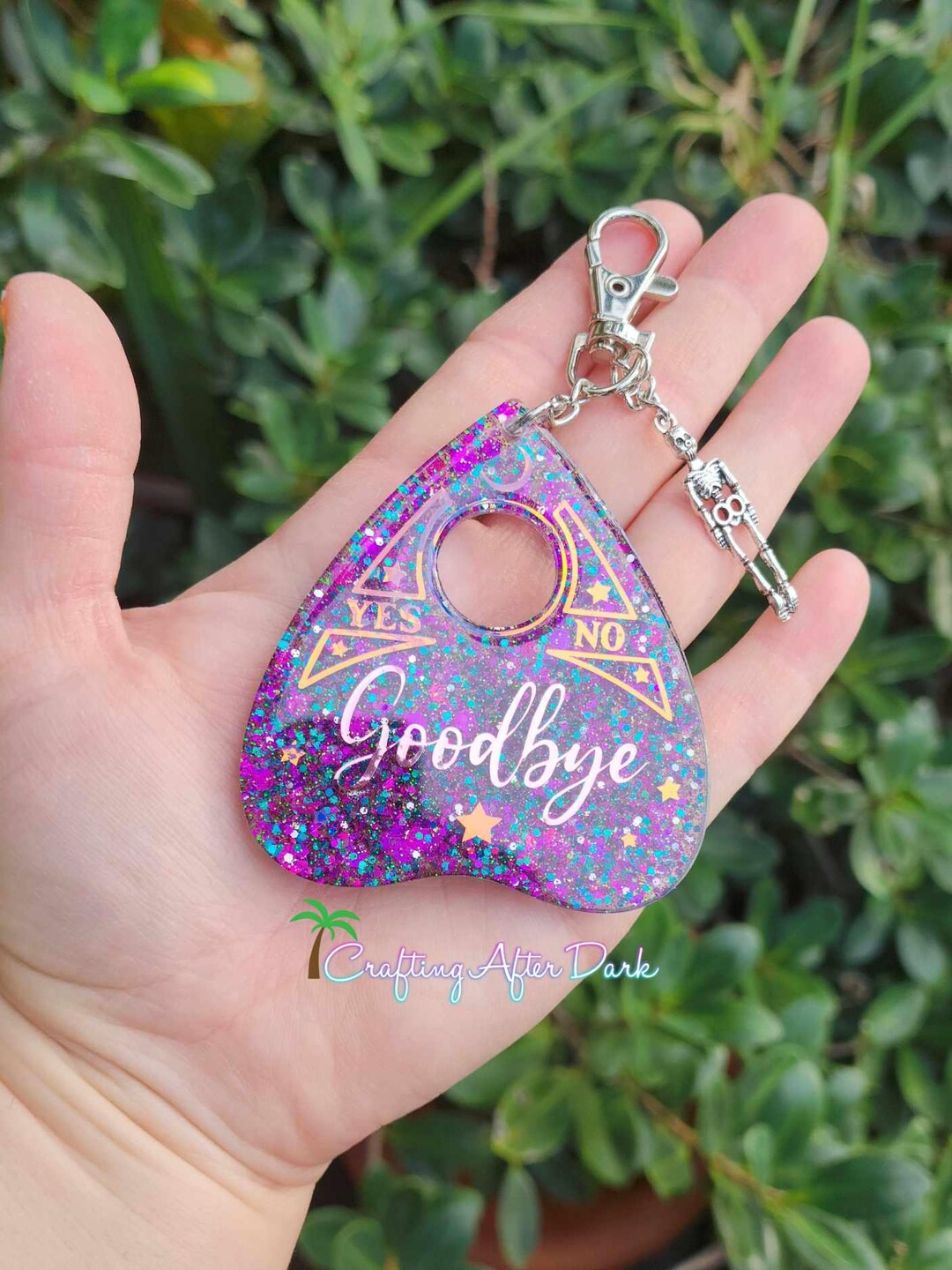 Planchette Keychain, Talking Board Keychain, Spooky Glitter Acrylic Key ...