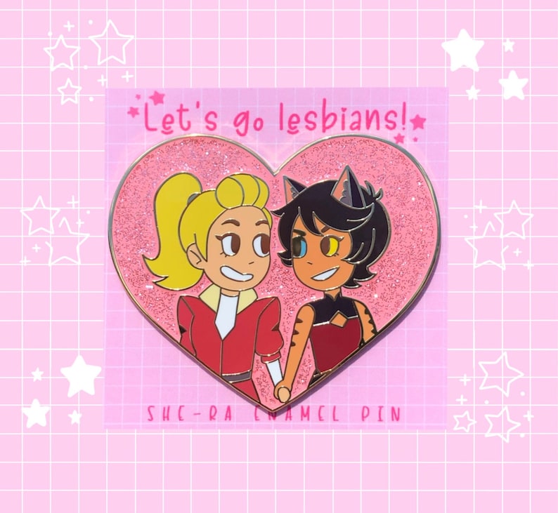 Catradora Glitter Heart Enamel Pin - Etsy