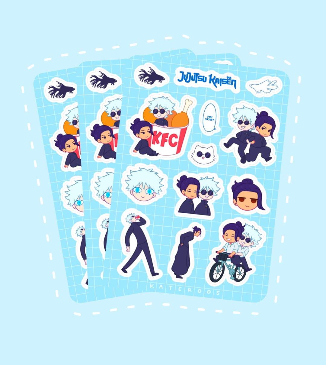 JJK Inspired Sticker Sheet - Etsy