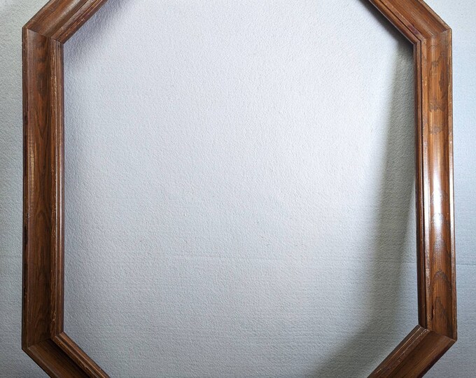 22x26 Octagon Frame Vintage Walnut With Optional Acrylic and Custom Cut ...