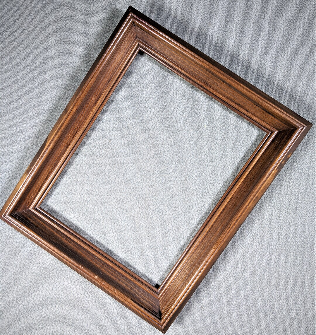 14x17 Frame Vintage Walnut Scooped With Optional Glass and Custom Cut ...