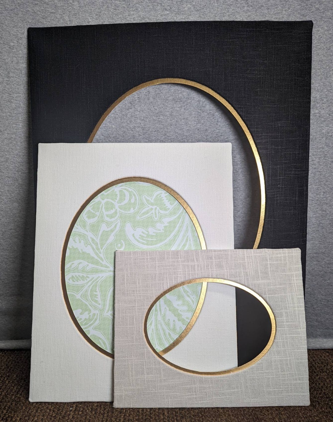 LINEN PHOTO MAT Hand Wrapped Oval Opening 8x10 11x14 16x20 20x24 or ...