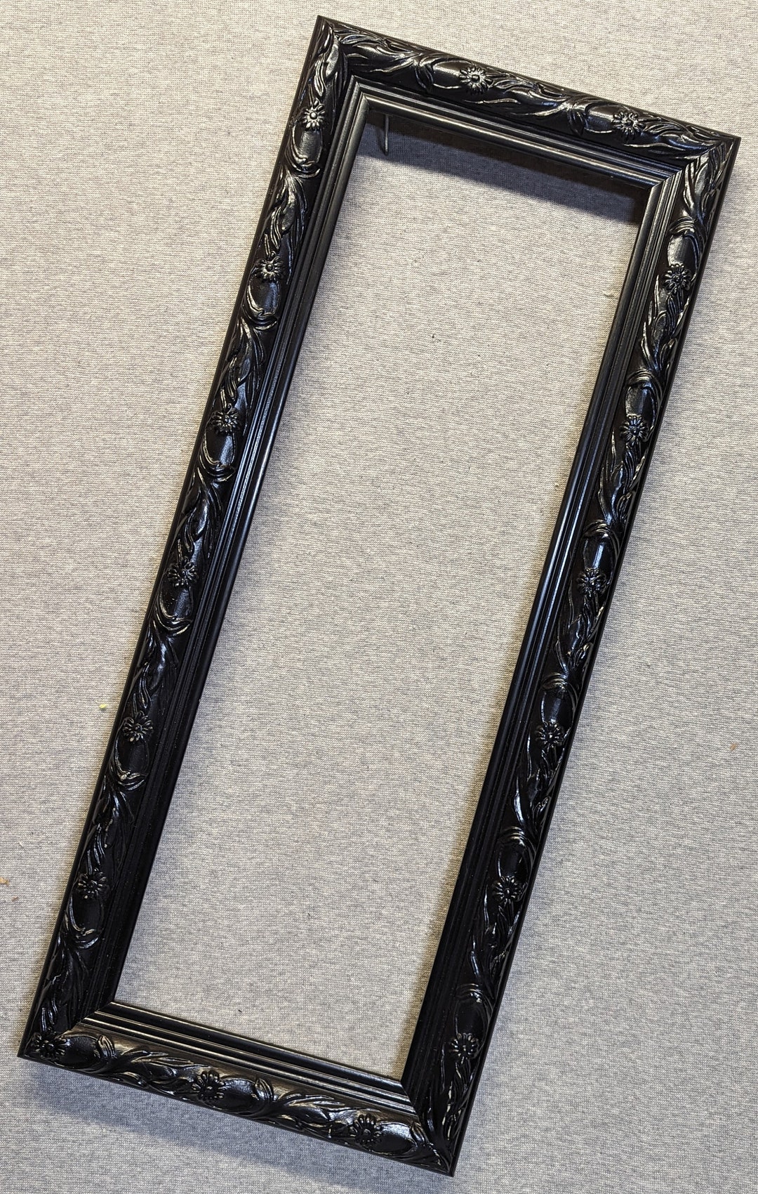 6x18 Frame Ornate Black With Optional Glass and Custom Cut Matting - Etsy