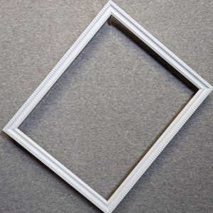 8x10 Frame Narrow White Ornate Plastic With Optional Glass and Custom ...